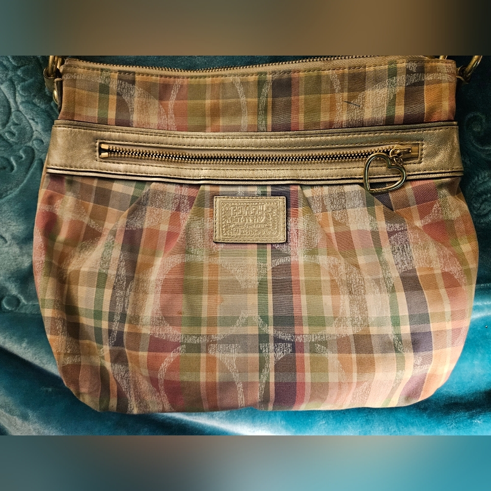 Vintage Coach Poppy Plaid Multi-Color Crossbody Bag - Gem